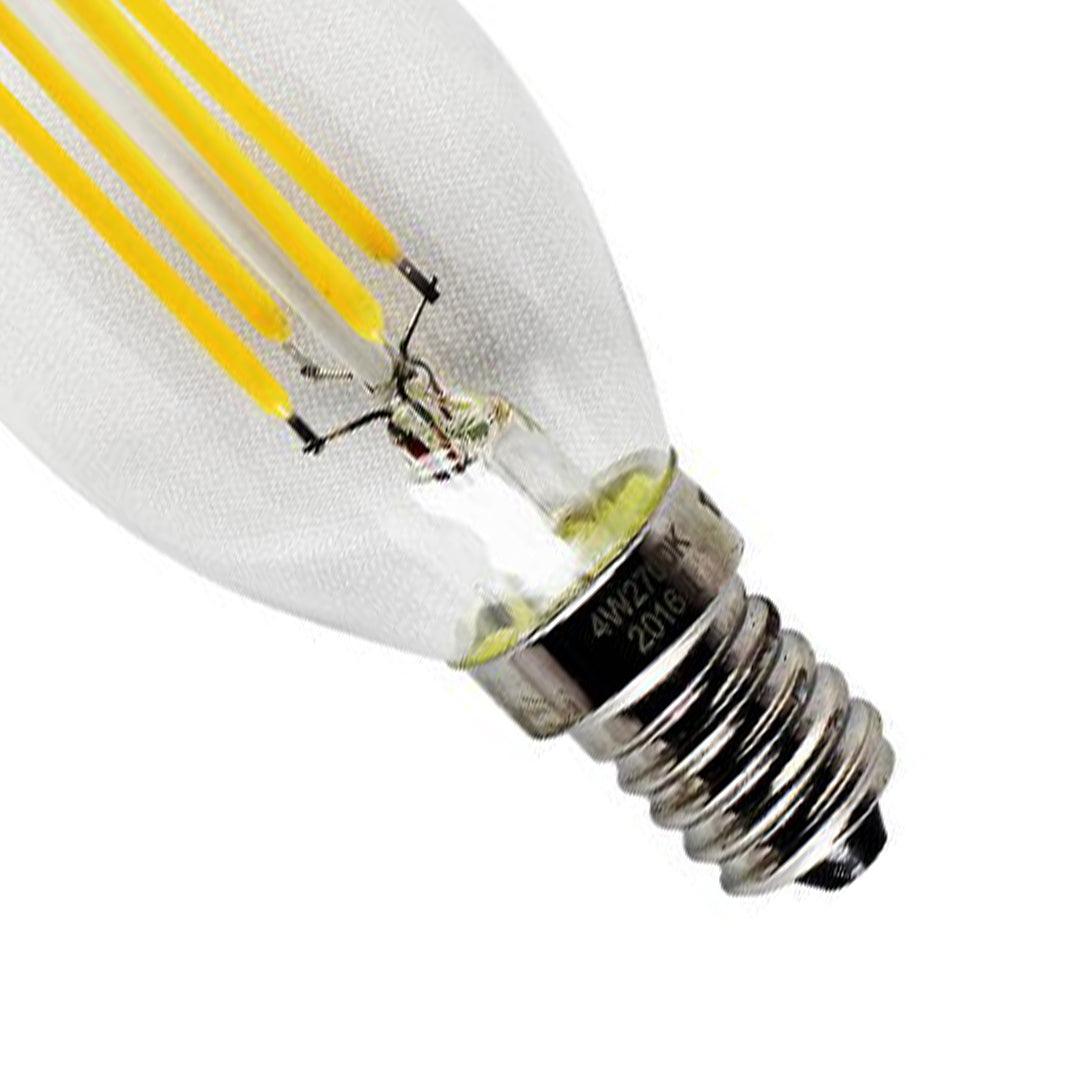 4 Watts Candle Tail Filament LED Warm White E14 (Small Screw) Bulb ...