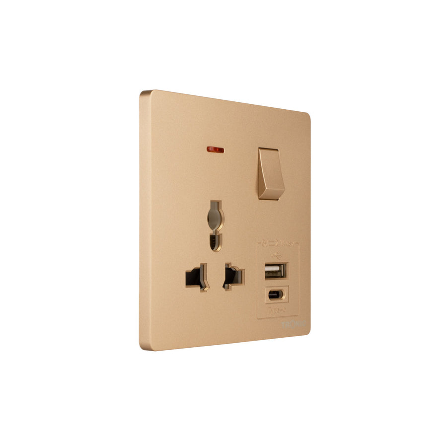 Universal Single Switch Socket with USB + Type C – TRONIC UGANDA LIMITED